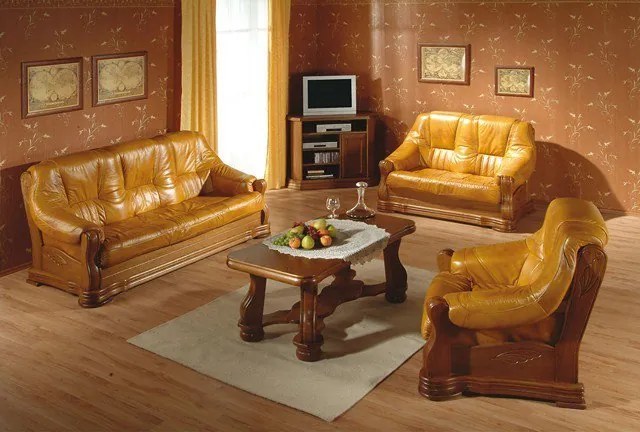 Casarredo - Komfort nábytek Trojmístná pohovka BOHUMILA kůže | potah: Kůže S-38,barva: moření 16