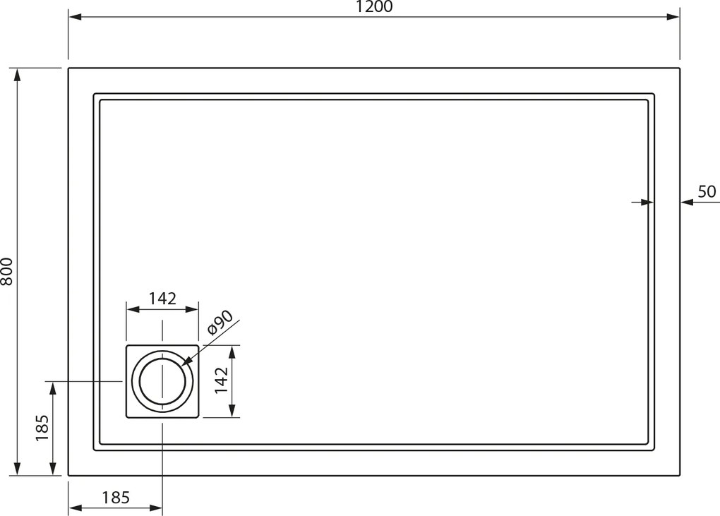 Gelco Gelco, XENA vanička z litého mramoru, obdélník 120x80cm, bílá, HX12080