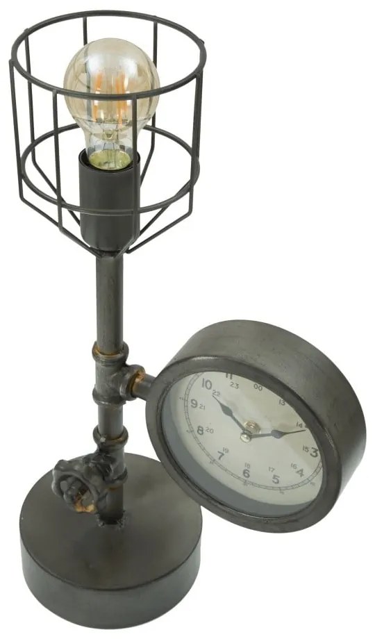 Stolní lampa s hodinami Mauro Ferretti Industry Clock, 26 x 45 cm