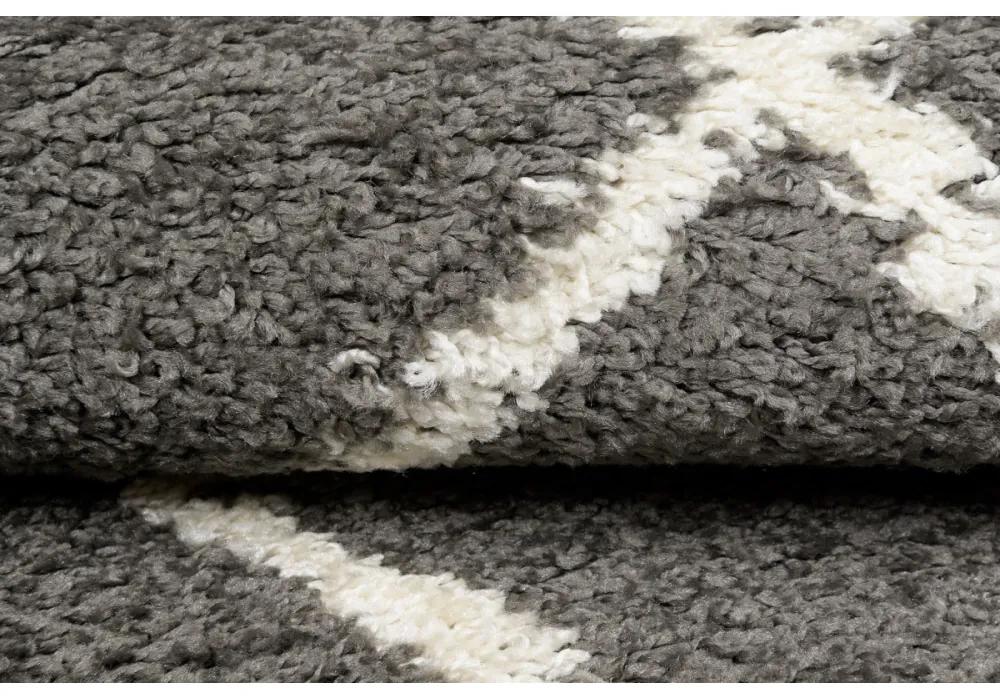 Kusový koberec shaggy Praka šedý 60x100cm