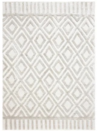 koberec SANTO SISAL 58377 diamanty, geometrický, cikcak béžový velikost 140x190 cm | krásné koberce cz