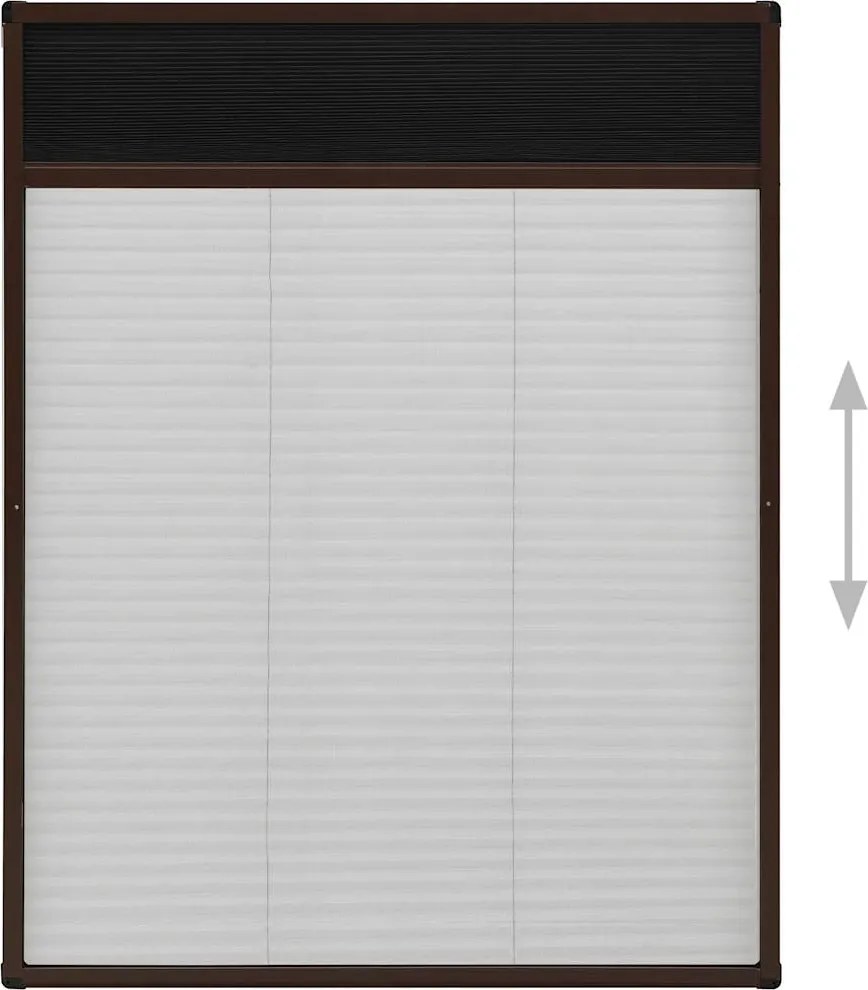 Plisovaná okenní síť proti hmyzu hliník hnědá 60 x 80 cm 148653