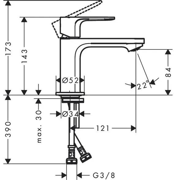 Hansgrohe Rebris S Umyvadlová baterie s CoolStart, chrom 72514000