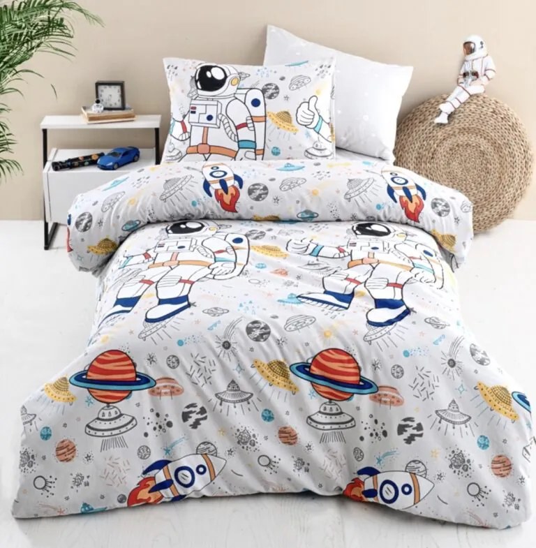 Povlečení bavlněné Astronaut 200x140cm+90x70cm TiaHome