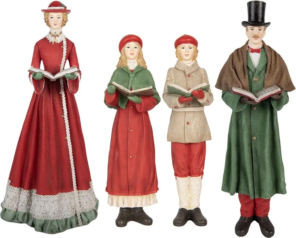 Sada 4ks vánoční dekorace figurka vánoční sbor Nativity Choir - 13*12*40 cm