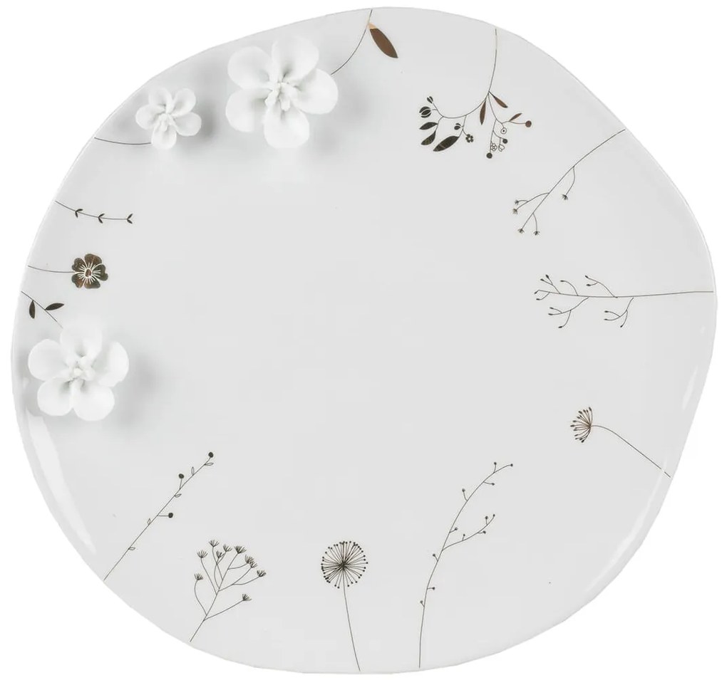 räder Porcelánový talíř Wildflower Meadow 28 cm, bílá barva, porcelán