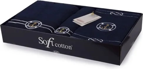 Soft Cotton Dárková sada ručníků a osušek MARINE MAN Tmavě modrá