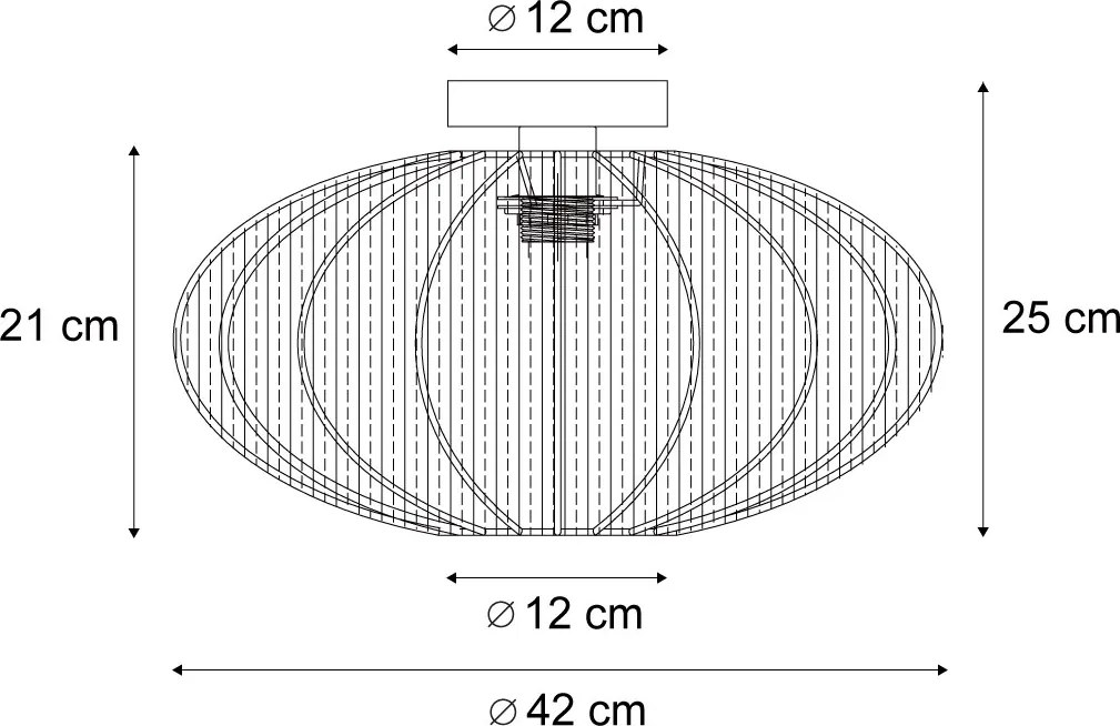 Stropní svítidlo v japandském stylu, bílé, s textilním stínítkem - Bida