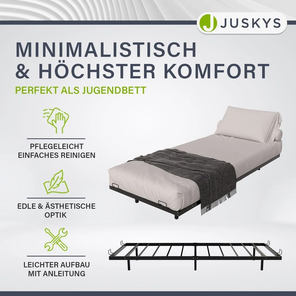 Juskys Kovová postel Palamos s LED osvětlením Velikost: 140 × 200 cm