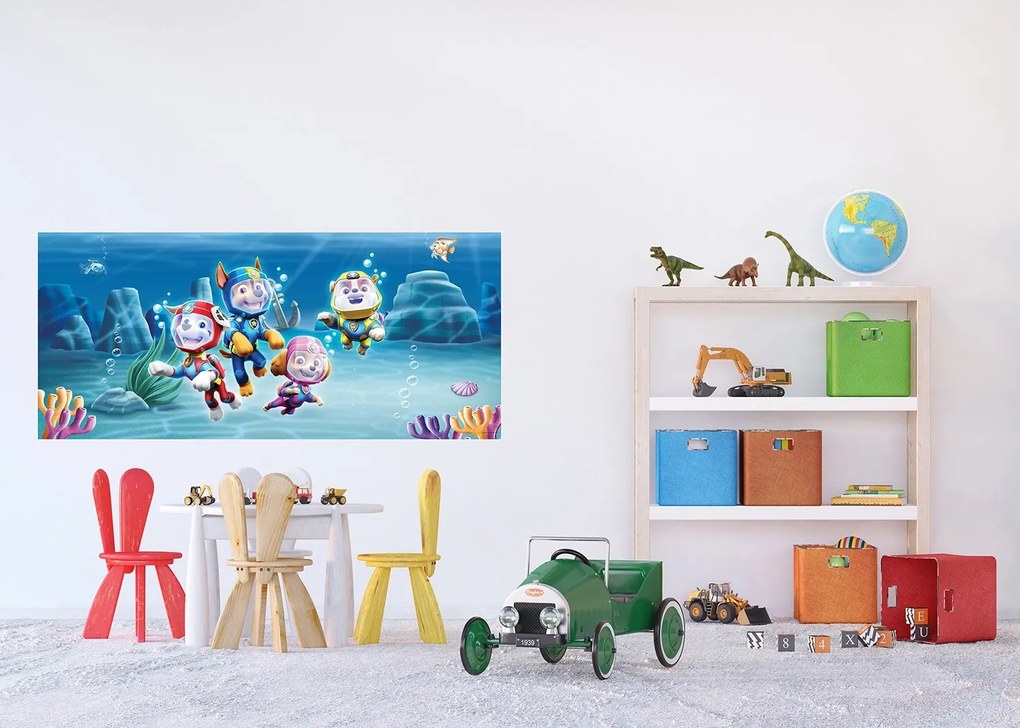 Dětská vliesová fototapeta na zed' Tlapková Patrola Podmořská Mise | 90 x 202 cm | DFTDNH5531
