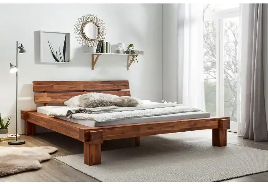 Dřevěná postel z masivu Leyla akácie 200x200 | BIANO