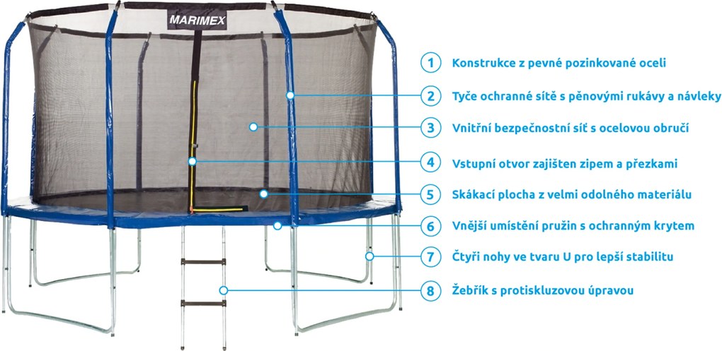 Marimex 366 cm + vnitřní ochranná síť + žebřík 19000082