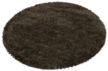 Koberce Breno Kusový koberec FLUFFY kruh 3500 Brown, Hnědá, 120 x 120 cm