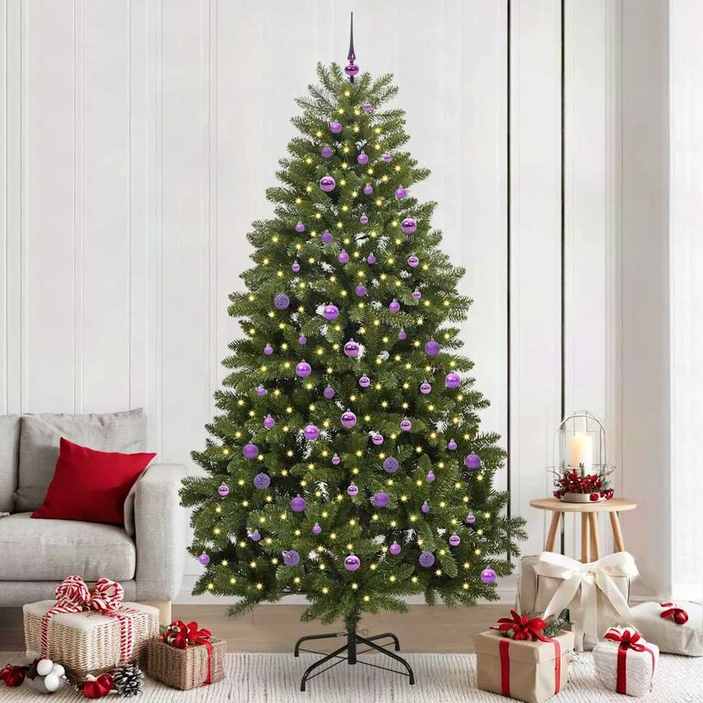 Umělý vánoční stromeček 240 cm 300 LED Teplá bílá PVC a ocel 3395709