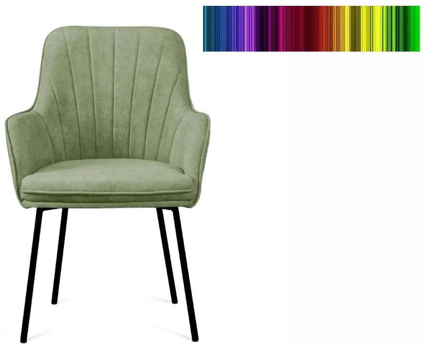 DOLMAR SEDAČKY Jídelní židle - KR-8, různé tkaniny a barvy na výběr Čalounění: limetková (Uttario Velvet 2954)