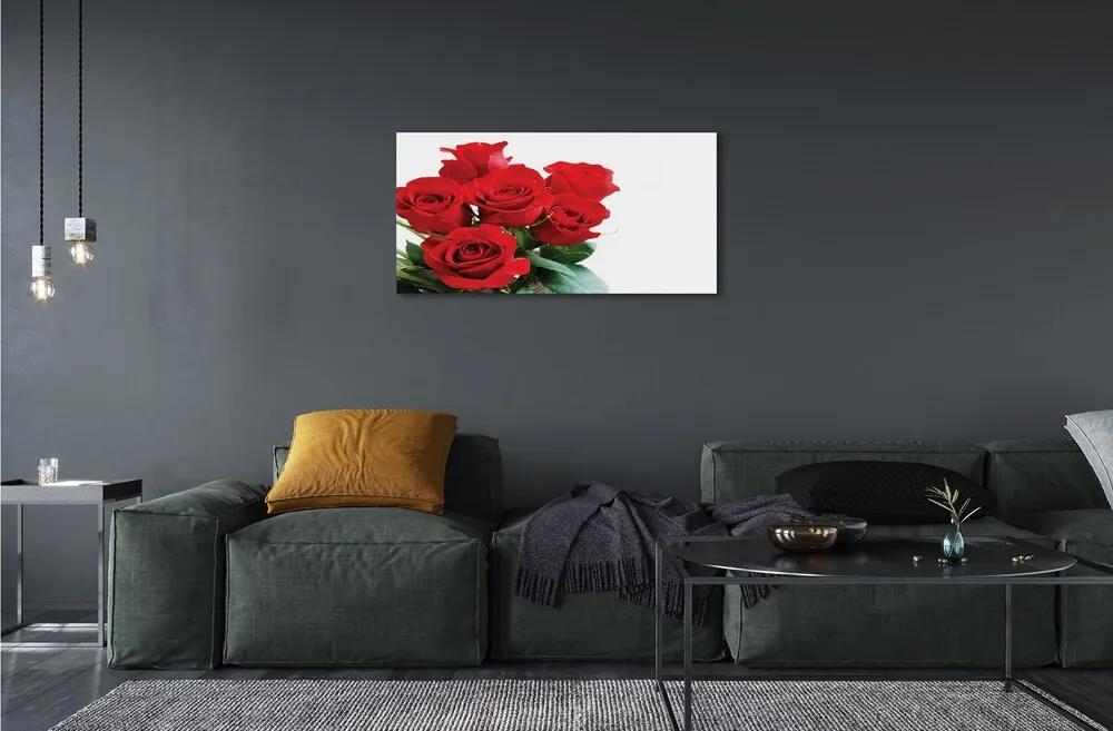 Obraz na skle Kytice růží 140x70 cm