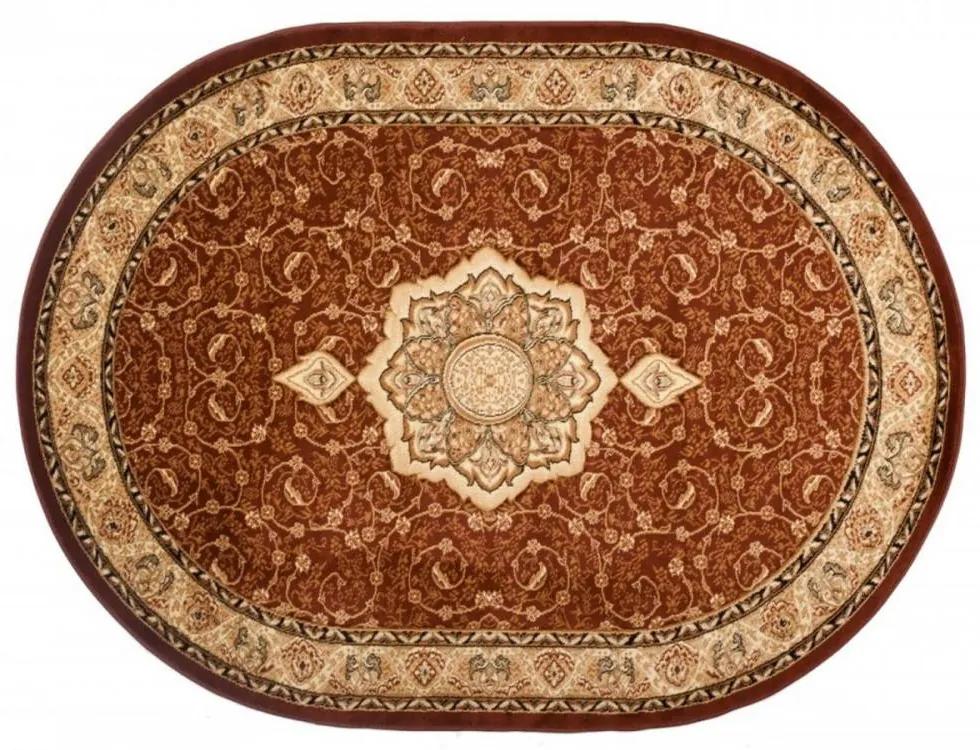 Kusový koberec klasický vzor 2 hnědý ovál 250x350cm