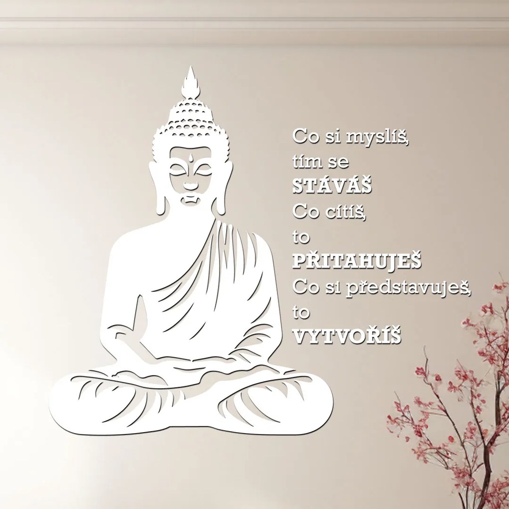 dřevo života Dřevěná dekorace Co si myslíš, tím se stáváš Zvolte rozměr (cm): 60x52, Zvolte barvu dekoru: Černá