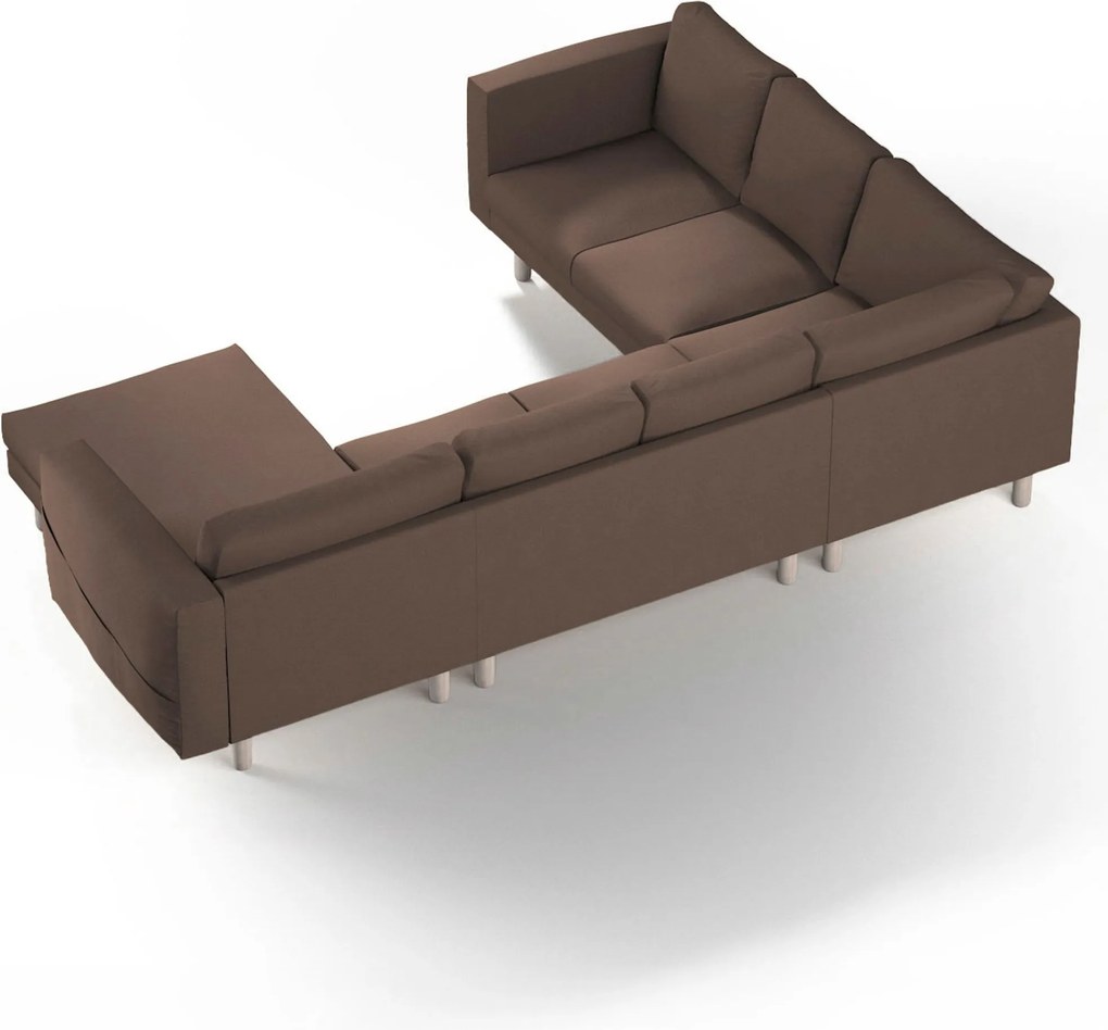 Potah na pohovku IKEA Norsborg rohová, 5-místná se šezlongem barva hnědá látka pletený vzor