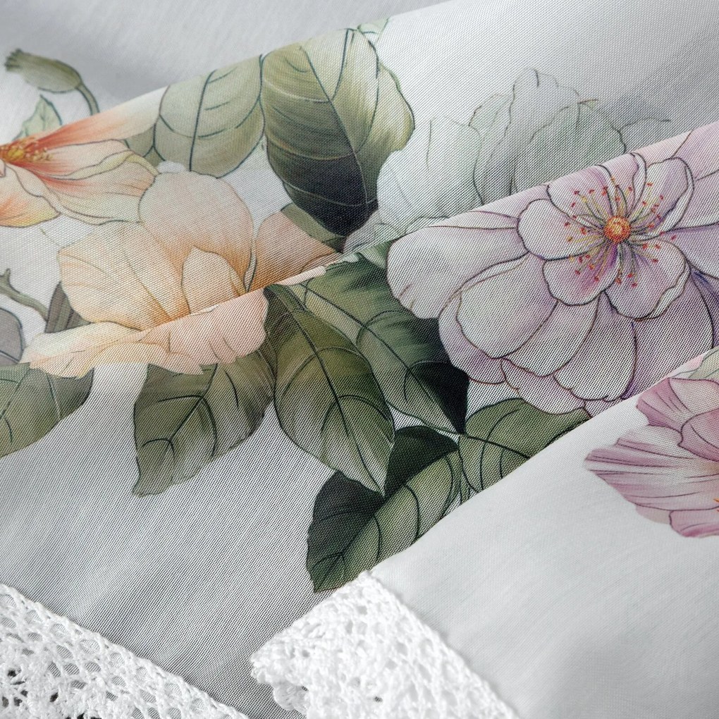 KRÁTKÁ ZÁCLONA NA PÁSCE FLOWERY 150X60 CM KVĚTY