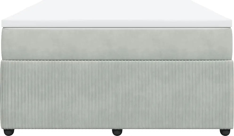 Box spring postel s matrací světle šedá 160x200 cm samet 3285650