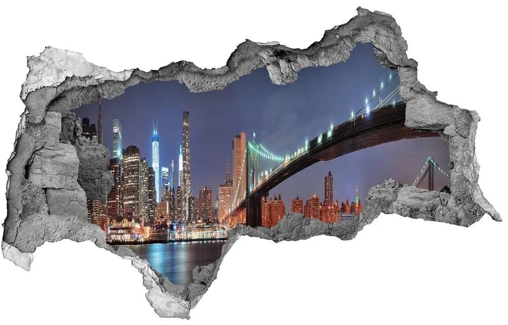 Wallmuralia Fototapeta díra na zeď 3D Manhattan New York 95x73 cm