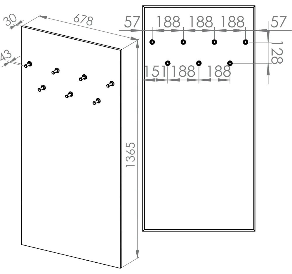 Věšák ALVARO 20 kašmír