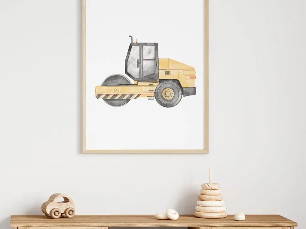 Plakát pro děti SILNIČNÍ VÁLEC Zvolte rozměr: 40 x 50 cm