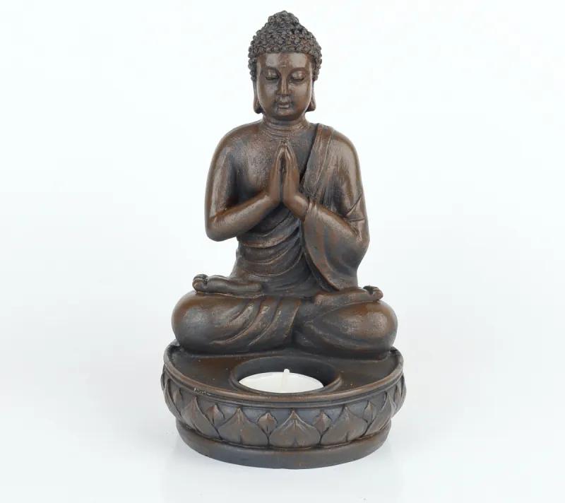 Soška Buddhy svícen 18cm