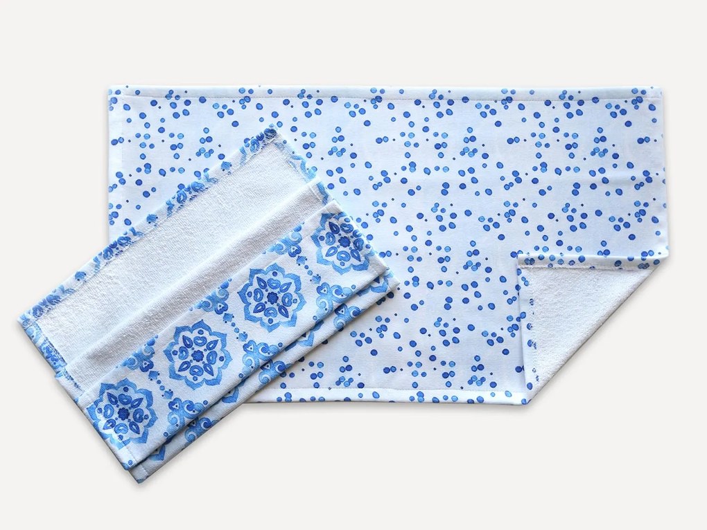 KUCHYŇSKÉ UTĚRKY MS HOME OCEAN BLUE SADA 2 KS 38X60 CM VZOROVANÉ