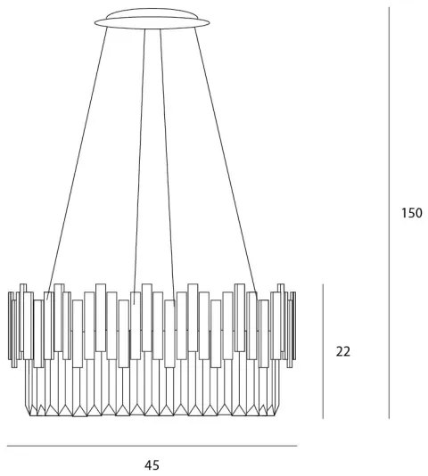 MAXLIGHT P0368 - Lustr na lanku TREND 8xE14/40W/230V pr. 45 cm zlatá