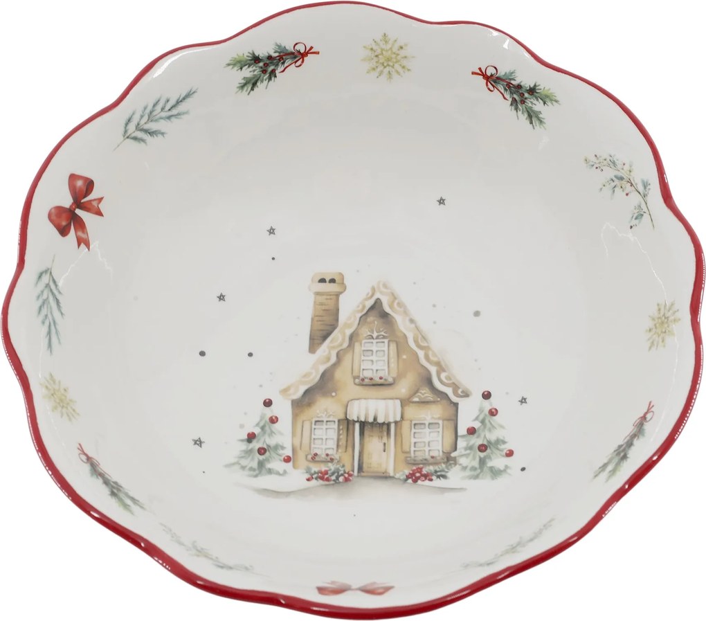 Vánoční keramická mísa Chalet de Noël – Ø 21*6,5 cm / 800ml