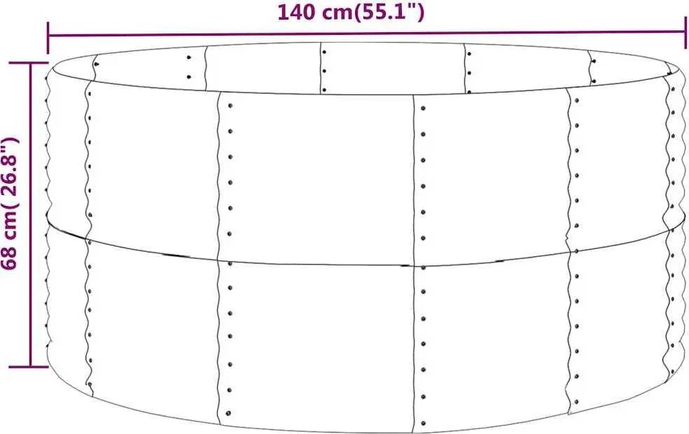 vidaXL Vyvýšený záhon 140x140x68 cm pozinkovaná ocel [319090] Barva: Stříbrná