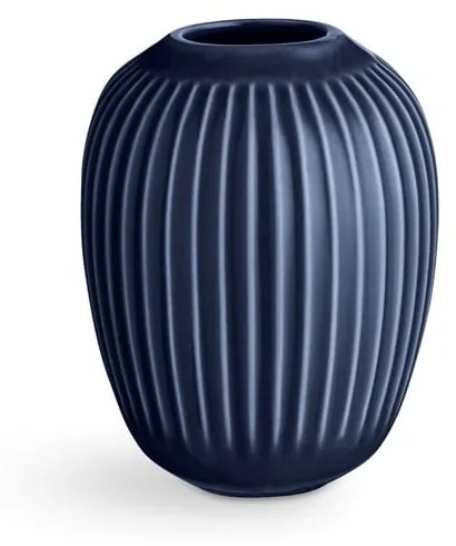 Tmavě modrá kameninová váza Kähler Design Hammershoi, výška 10 cm