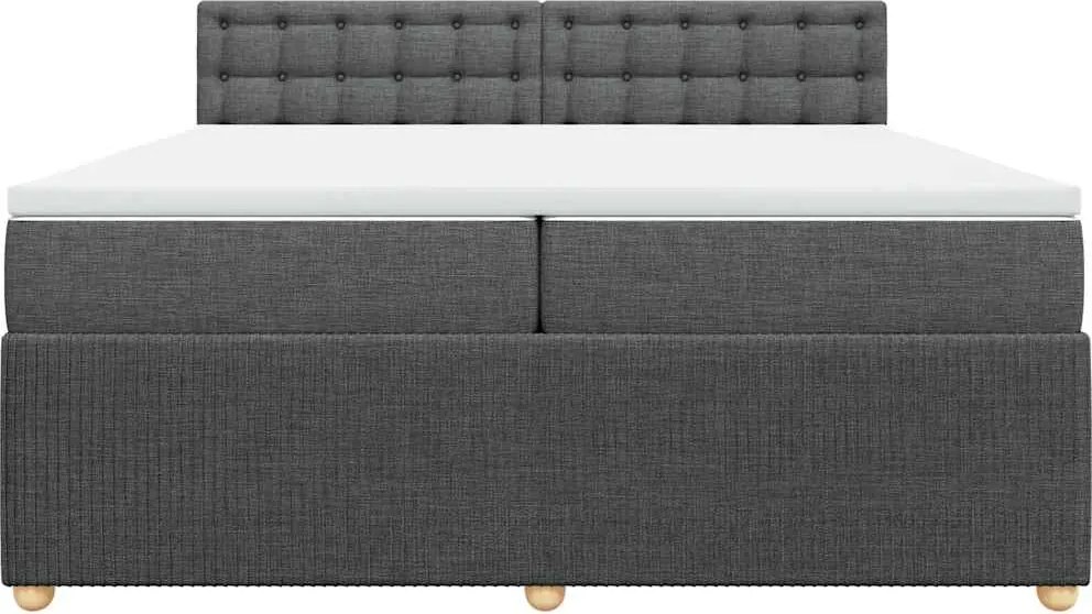 Box spring postel s matrací tmavě šedá 200x200 cm textil 3287578
