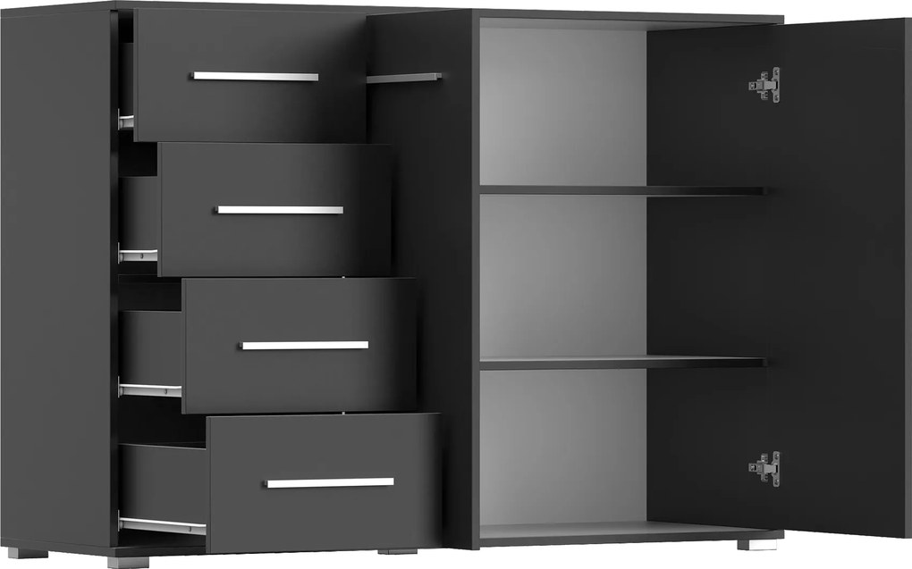 IDZ Komoda FRIDA 2D4S 01, 135 cm Černá