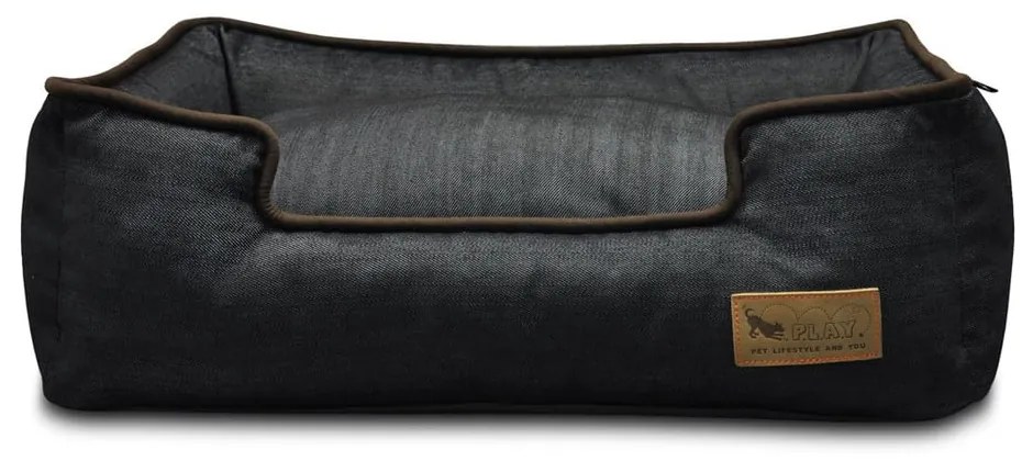 Tmavě modrý pelíšek pro psa 100x75 cm Lounge Bed Denim Medieval Blue / Dark Chocolate L – P.L.A.Y.