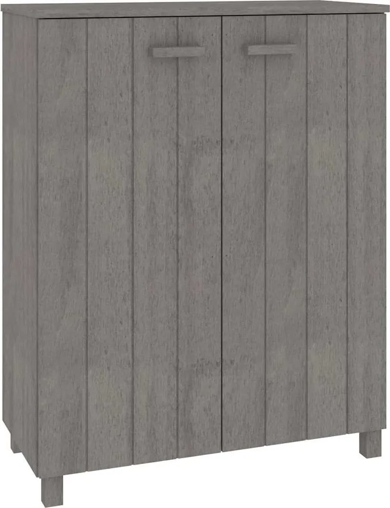 Botník HAMAR světle šedý 85 x 40 x 108 cm masivní borovice 340519