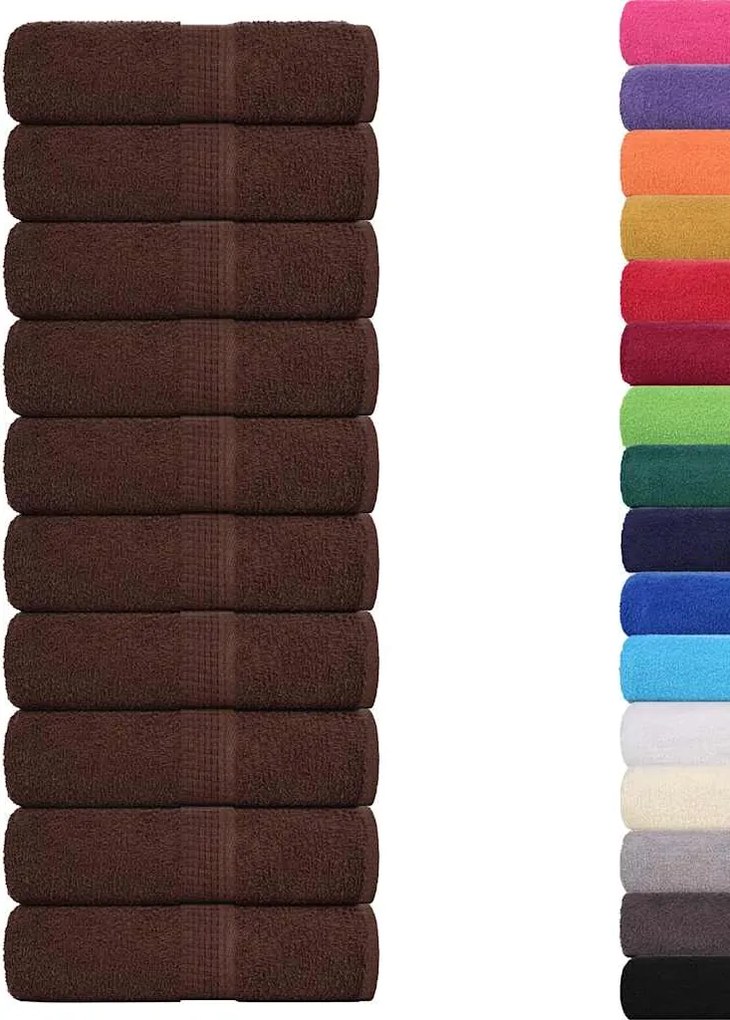 Ručníky pro hosty FROGN 10 ks hnědé 30x50 cm 360 g/m² 136757