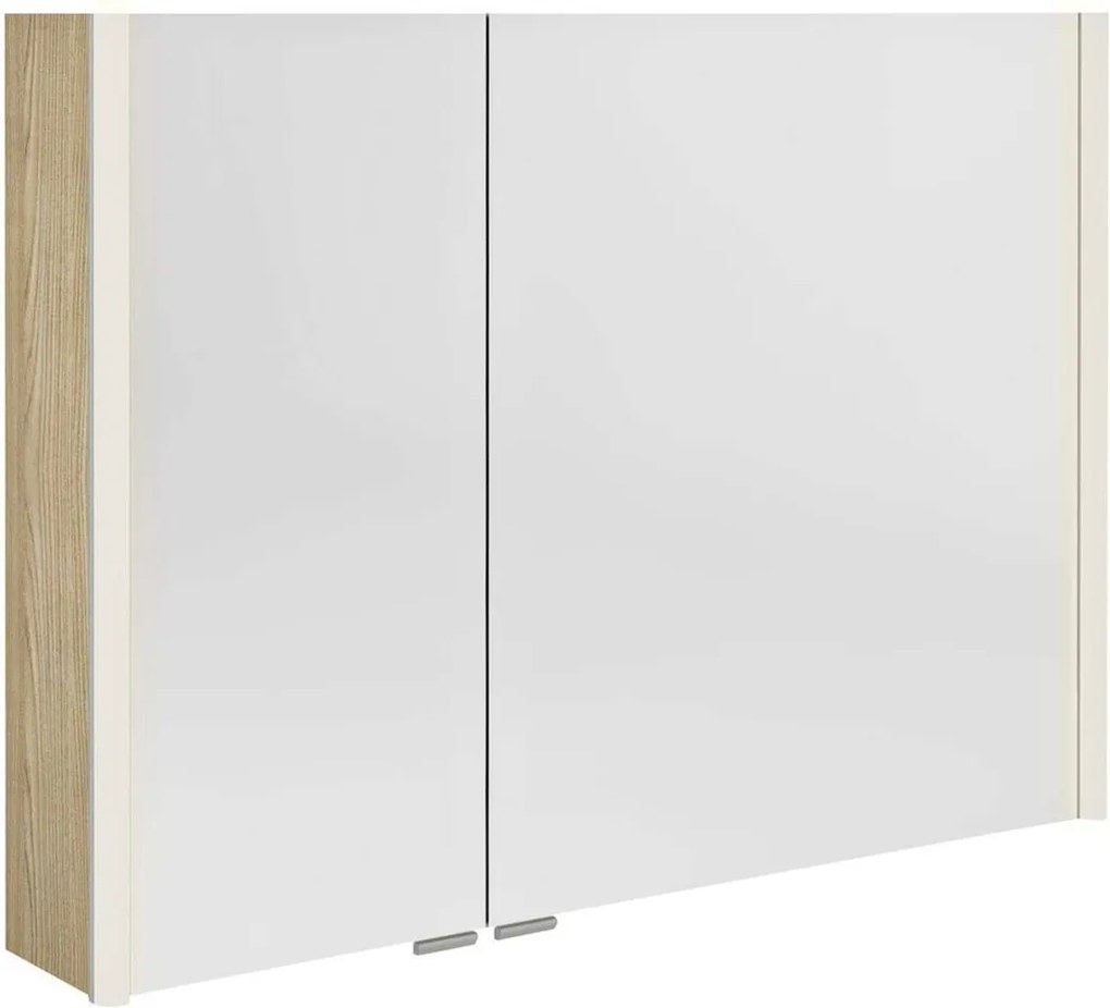 Sapho Alix - Zrcadlová skříňka s LED osvětlením 96x70x18 cm, 2x dvířka, jilm bardini AX196-0013