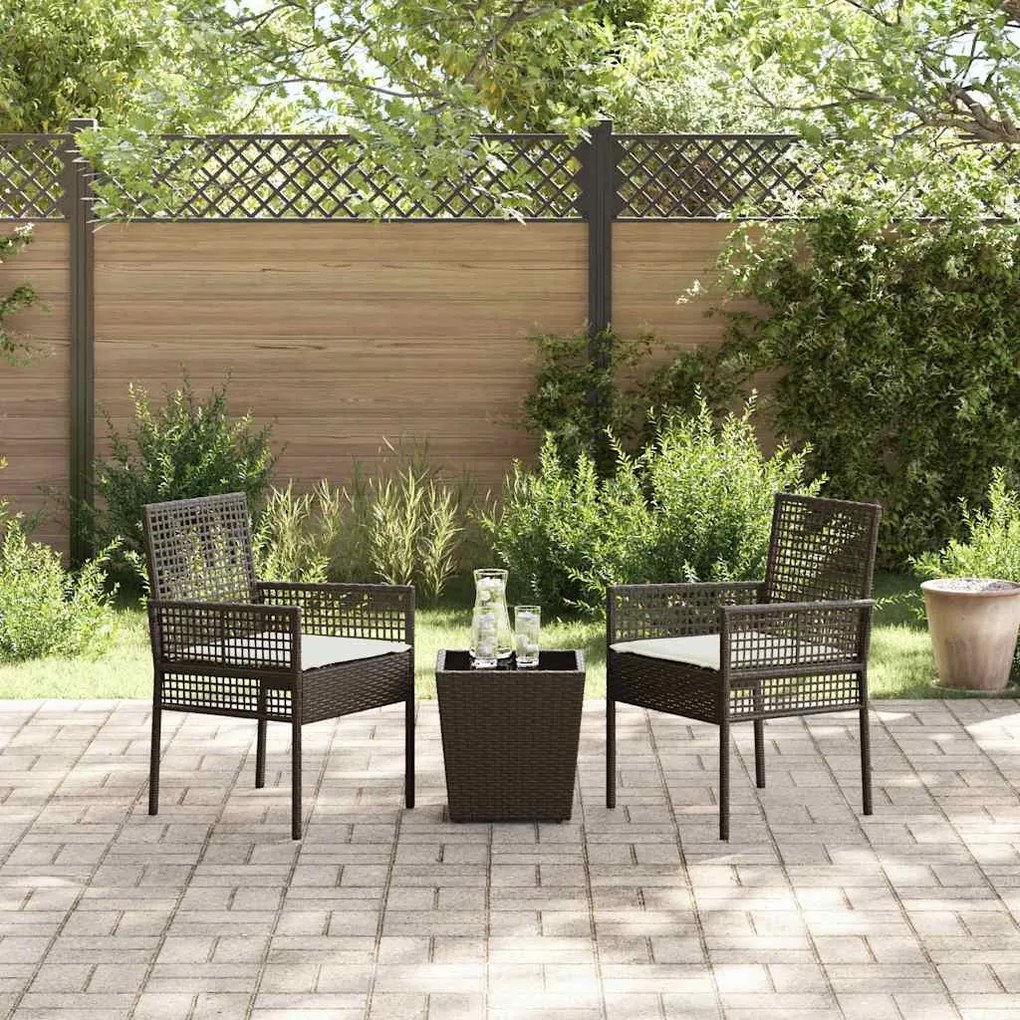 Zahradní bistro set 3 ks Hnědá polyratan 3334956