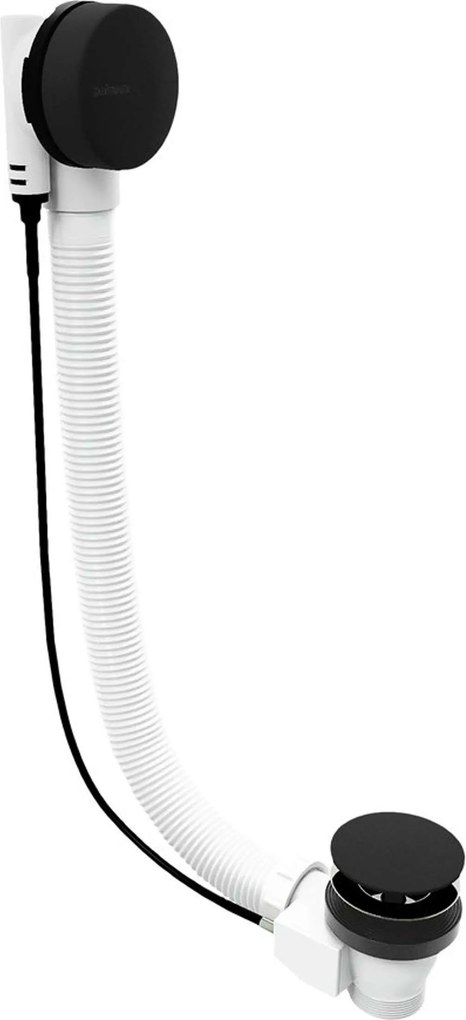Polysan - Vanová odtoková a přepadová souprava, délka 120 cm, matná černá 71856.21