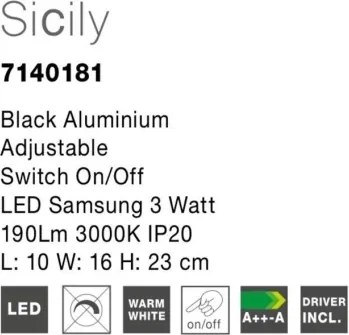 Nástěnné LED svítidlo NOVA LUCE SICILY 3W 3000K 7140181