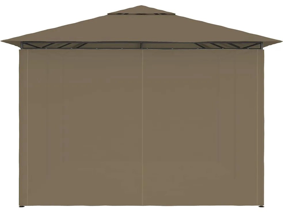 vidaXL Marketos Zahradní altán se závěsy 4 x 3 m taupe 180 g/m²
