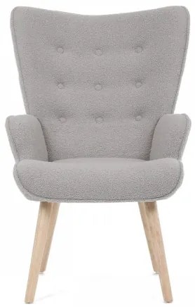 Křeslo ušák šedé bouclé nohy masiv AK-309 GREY2