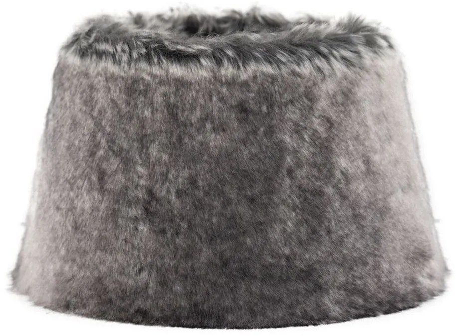 Šedé chlupaté stínidlo Wolf grey - Ø25*Ø18*16 cm