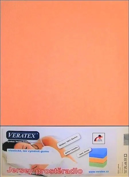 Veratex Jersey prostěradlo 100x220/15 cm (č.11-lososová) 100 x 220 cm Jersey