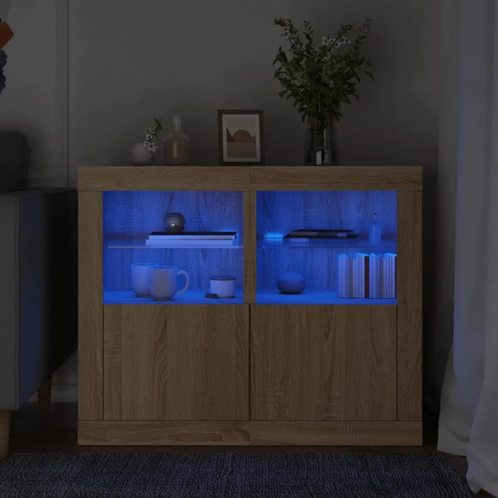 Odkládací Skříňky S Led Osvětlením 2 Ks Kompozit