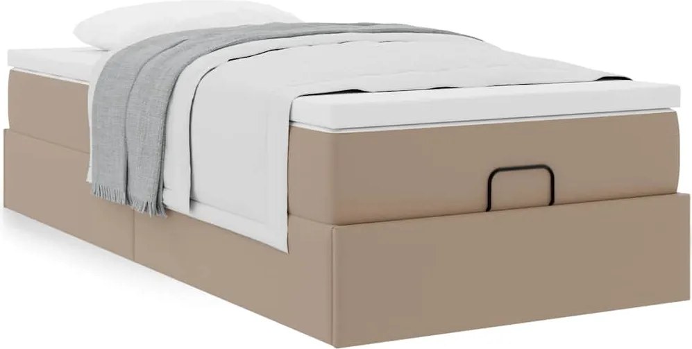 Osmanský rám postele s matrací cappuccino 100x200cm umělá kůže 3311025