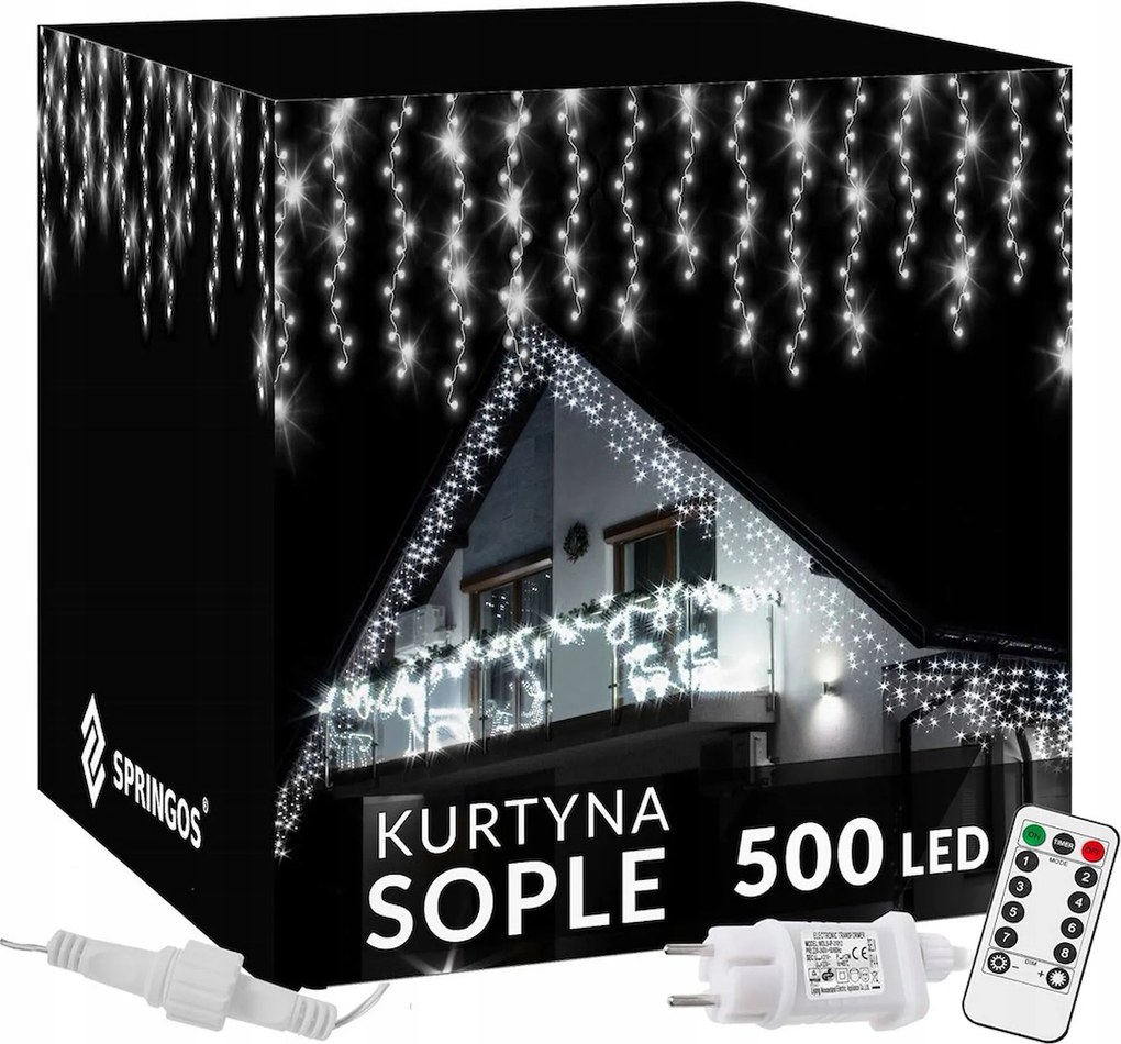 Sople 1500 Led Venkovní Osvětlení 67 m Pilot Flash Světelná Girlanda Závěs